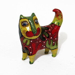 Cat Art Ceramic Figurine Sculpture, Miniature Cat, Cats Gift, Cat Lover ...