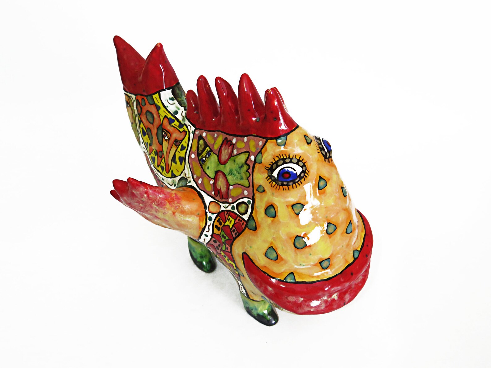 Big Fish Ceramic Sculpture Whimsical Fish Figurine - Etsy