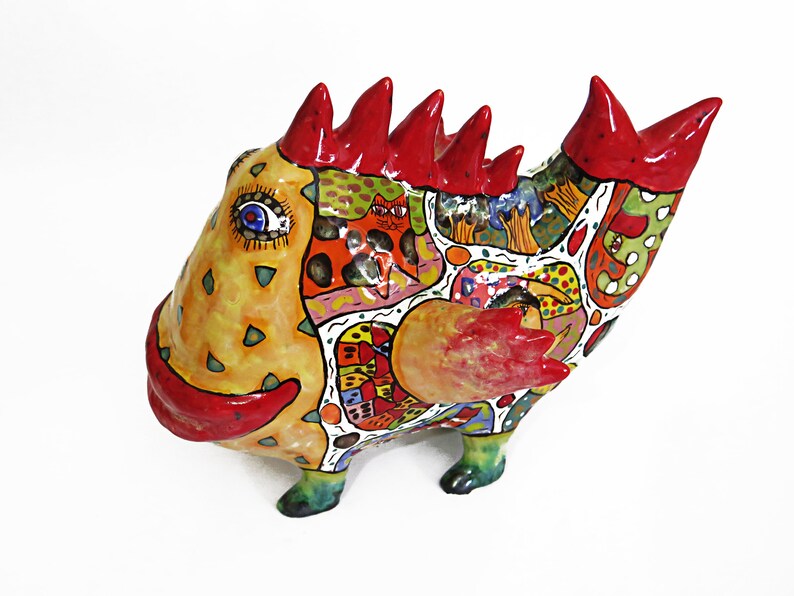 Big Fish Ceramic Sculpture Whimsical Fish Figurine - Etsy