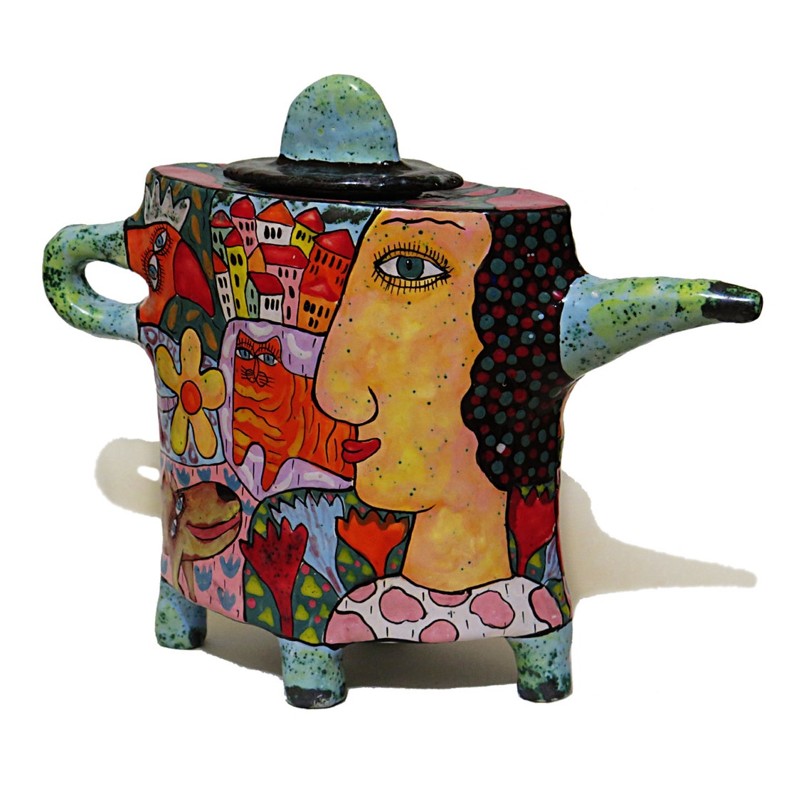 Ceramic Teapot, Teapot With Decor, Painted Teapot, Teapot a Decorated ...