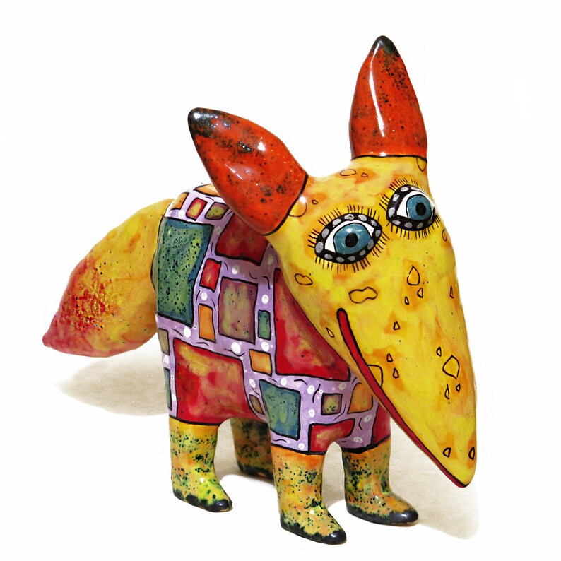 Ceramic Fox Ceramic Figurine Fox Small Fox Figurine Clay - Etsy