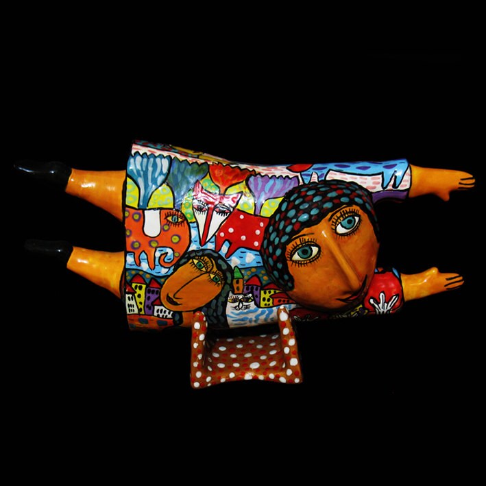 Ceramic Sculpture Flying, Levitating, Flier, Statue of Man, Human ...