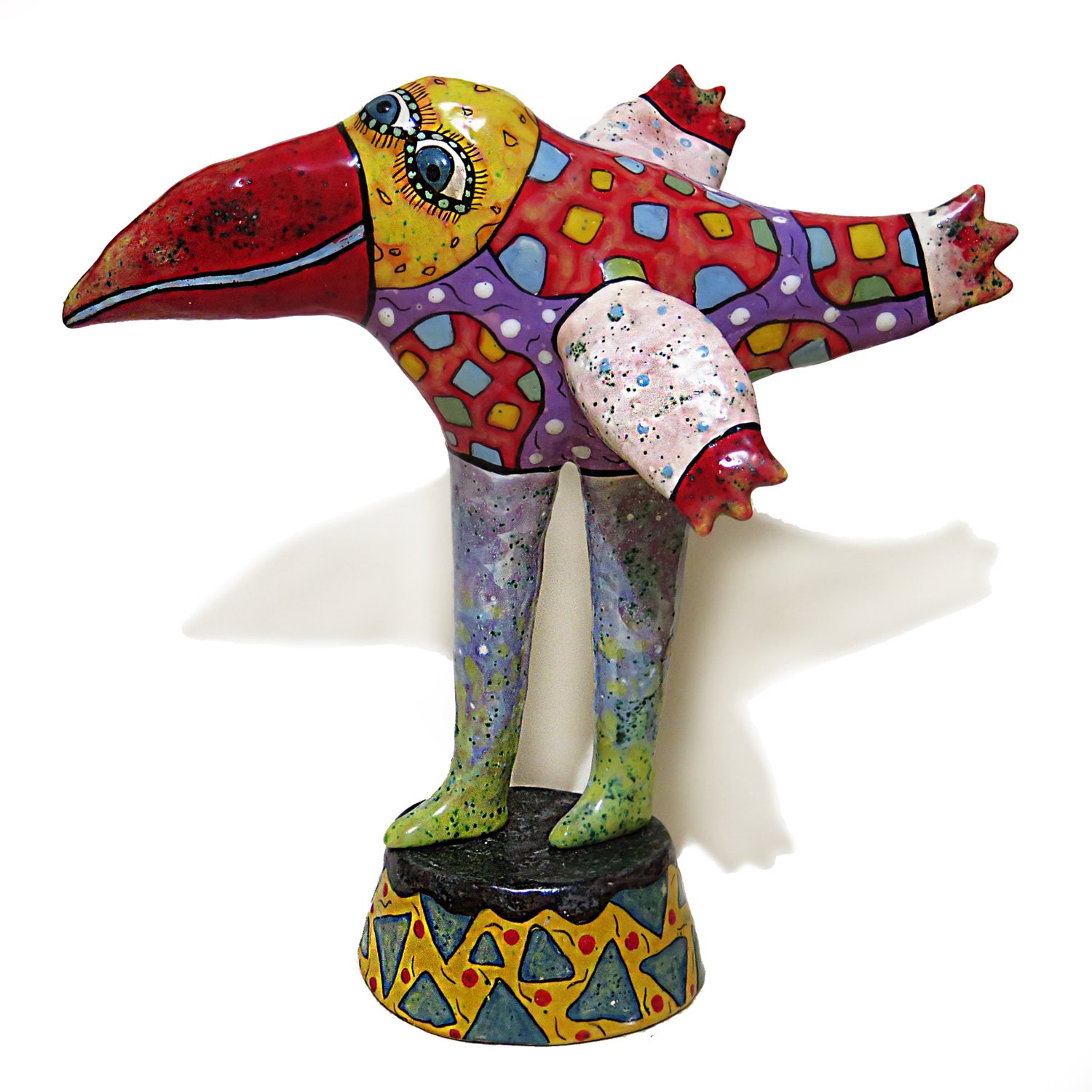 Ceramic Crow, Bird Figurine, Best Gift Idea, Big Bird, Big Crow ...