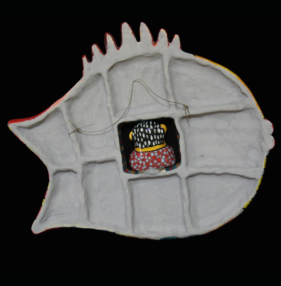 Large Ceramic Wall Panel Fish, Colorful Big Fish, Big Fish Wall Panel ...