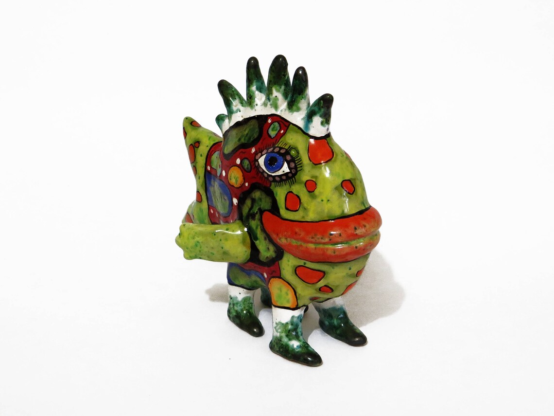 Ceramic Sculpture Fish Colorful Small Fish Exotic Fish - Etsy