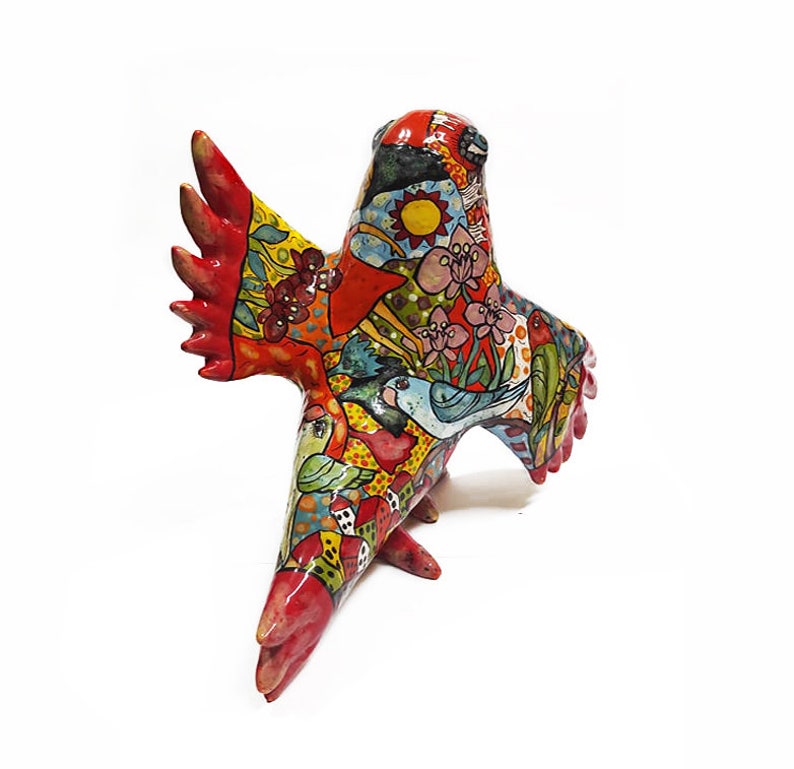 Large Ceramic Parrot, Majolica, Customized Order, Custom Ceramic Parrot ...