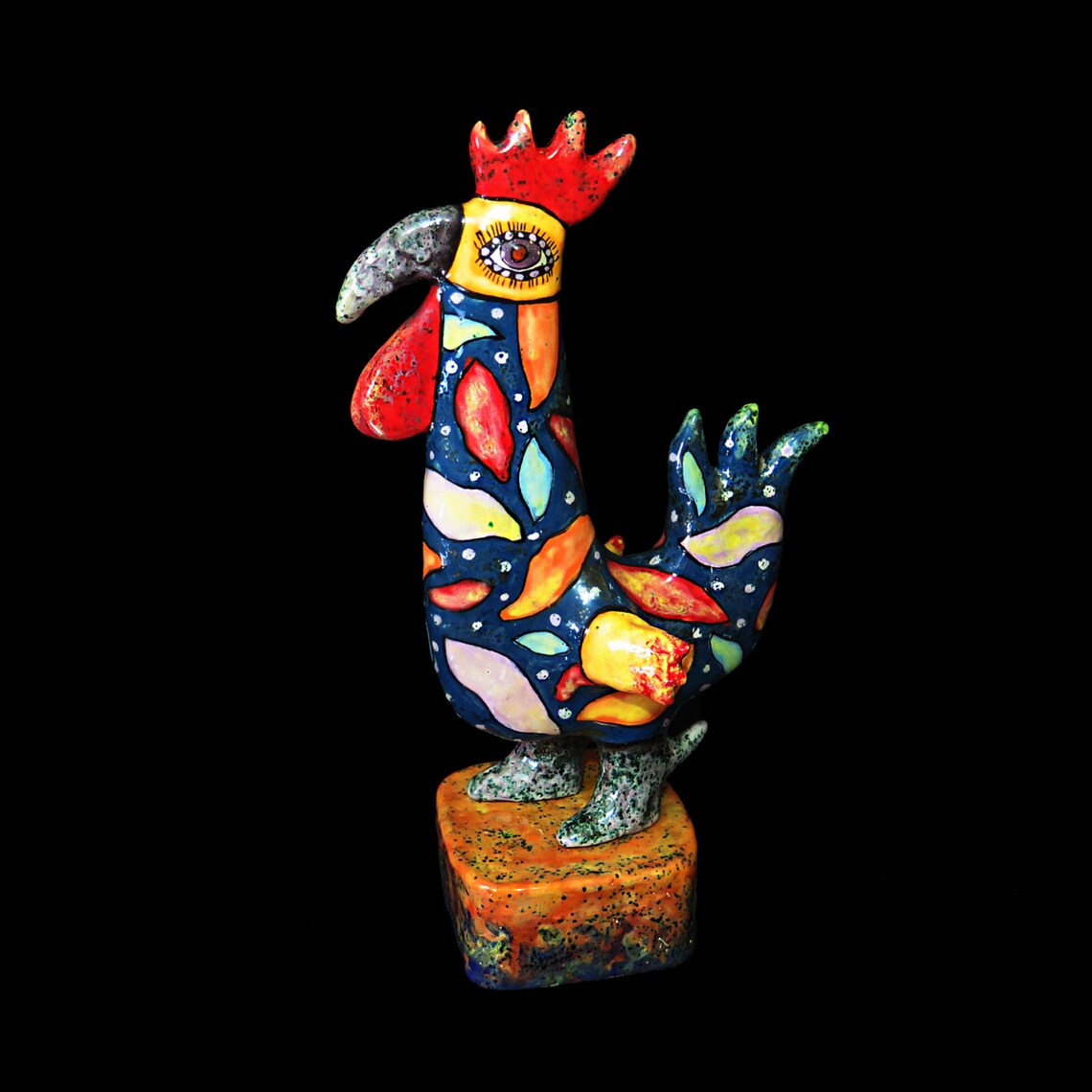 Rooster Ceramic Statuette, Rooster Figurine, Gifts for Bird Lovers ...