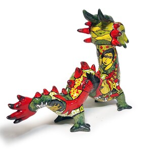 Large Hand Painted Rainbow Dragon, Porcelain Ceramic Clay Dragon ...