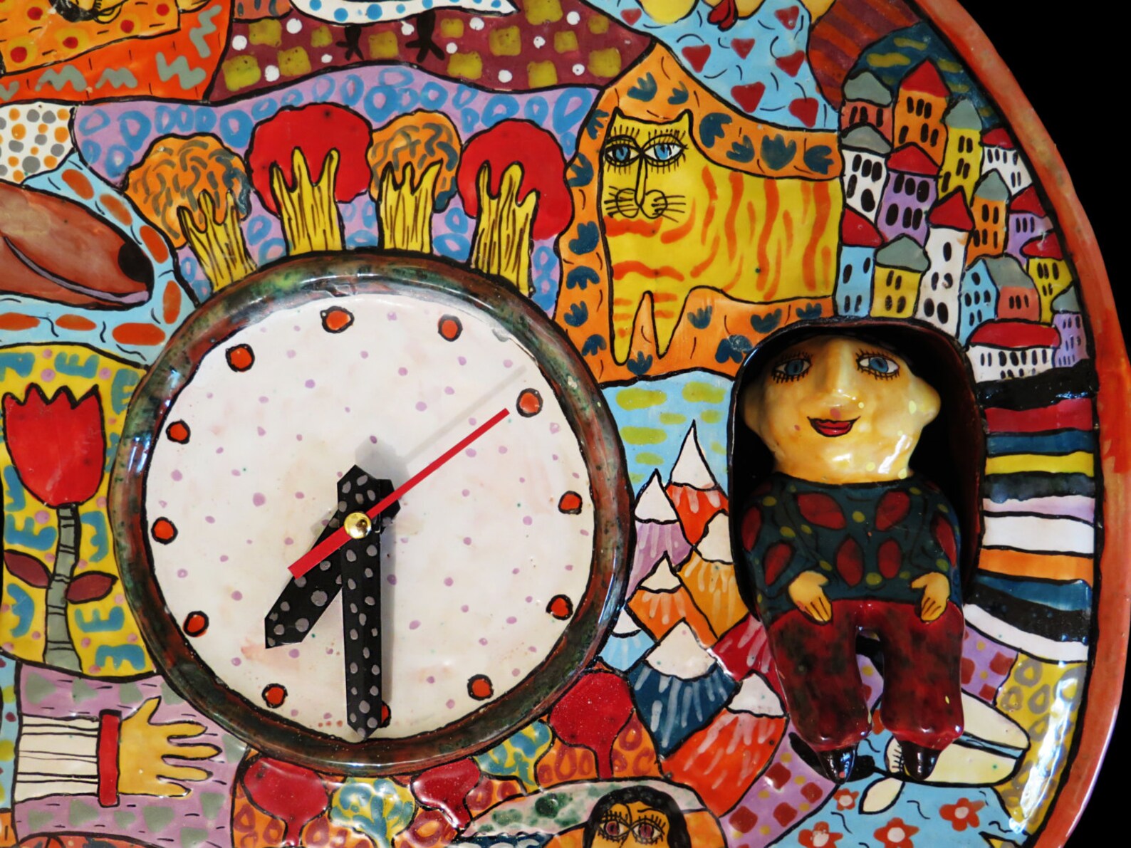 Ceramic Wall Clock Wall Clock Big Large Wall Clock Colorful - Etsy