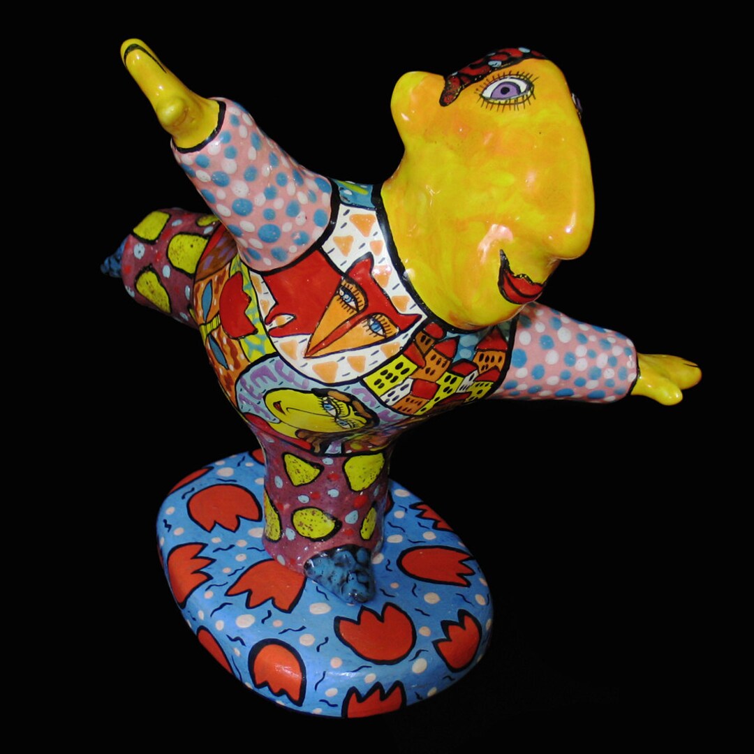 Dancing Man Ceramic Figurine Sculpnure, Statue of a Man, Ceramic ...