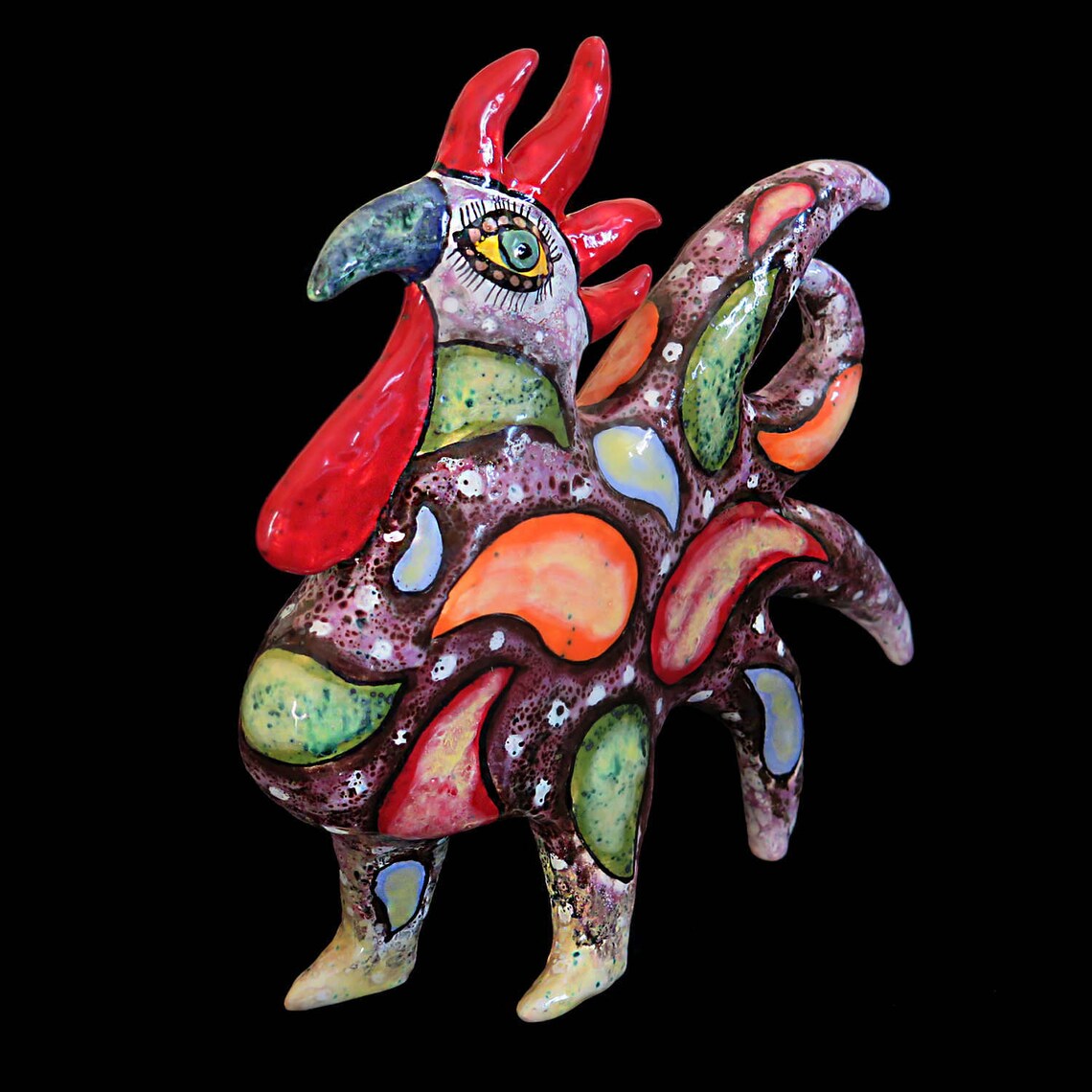 Rooster Ceramic Sculpture Gift for Lovers Bird Rooster - Etsy