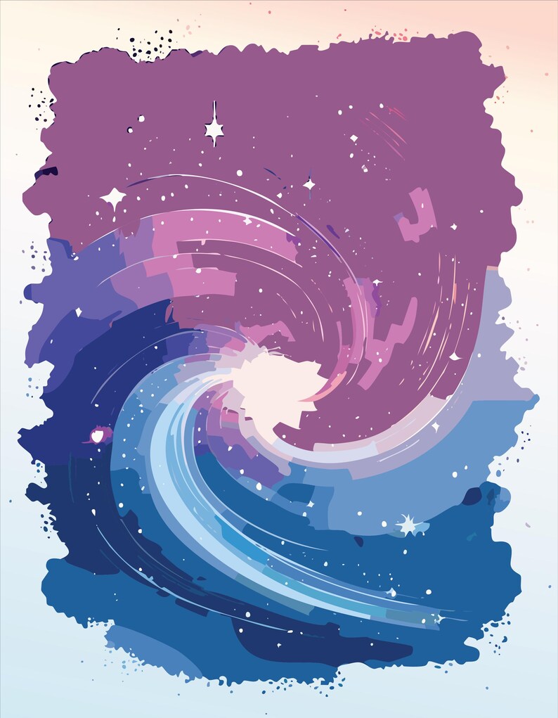 Galaxy Watercolor Clipart | Cosmic Spiral Nebula Digital EPS | Outer ...