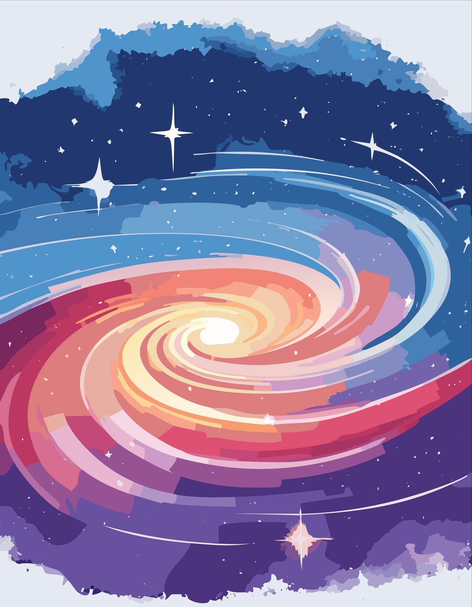 Galaxy Watercolor Clipart | Cosmic Spiral Nebula Digital EPS | Outer ...