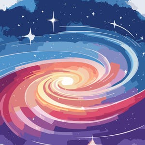 Galaxy Watercolor Clipart | Cosmic Spiral Nebula Digital EPS | Outer ...