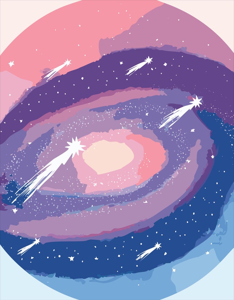 Galaxy Watercolor Clipart | Cosmic Spiral Nebula Digital EPS | Outer ...