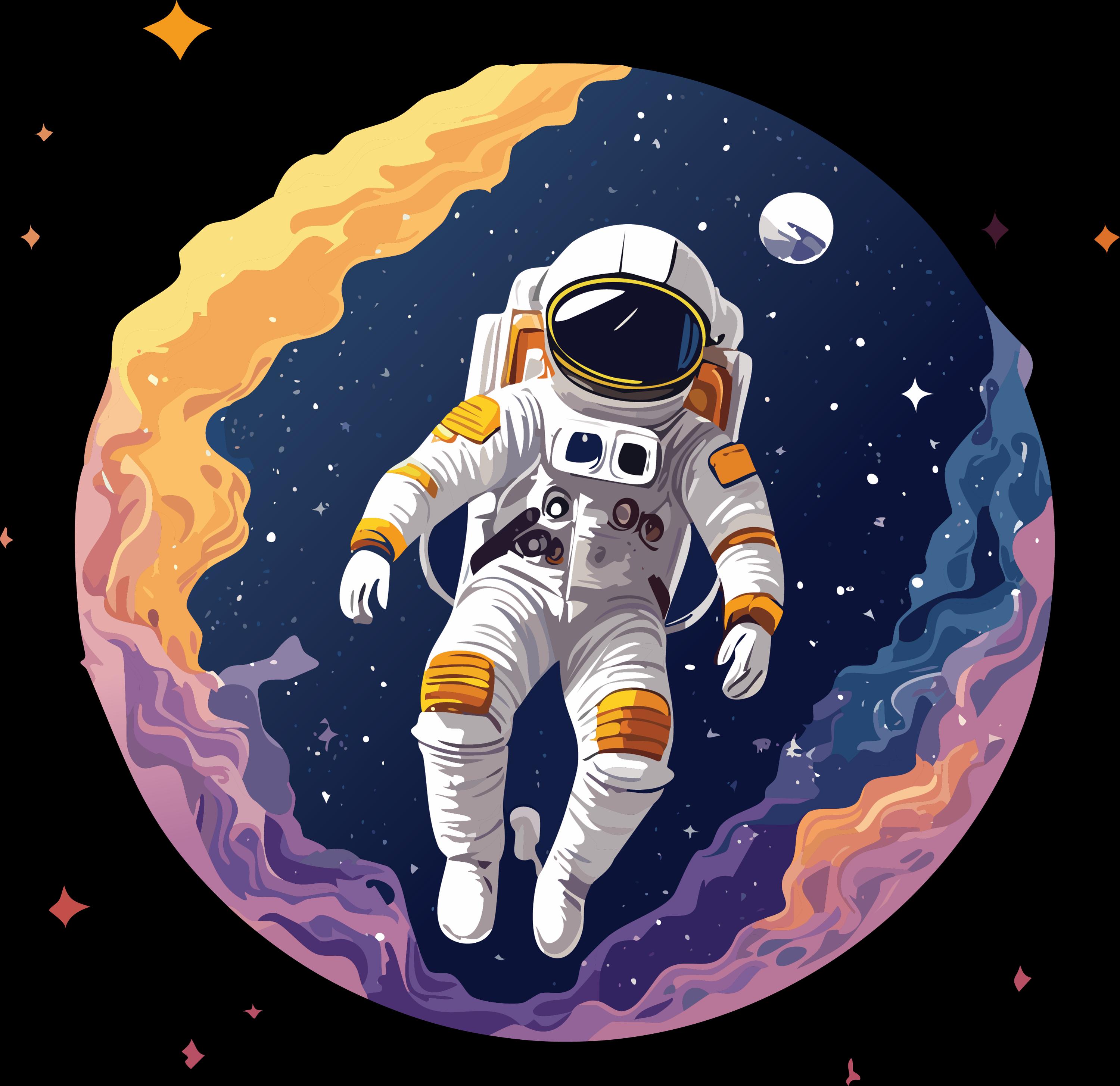 Astronaut Floating in Space Clipart | EPS| Cosmic Galaxy Illustration ...