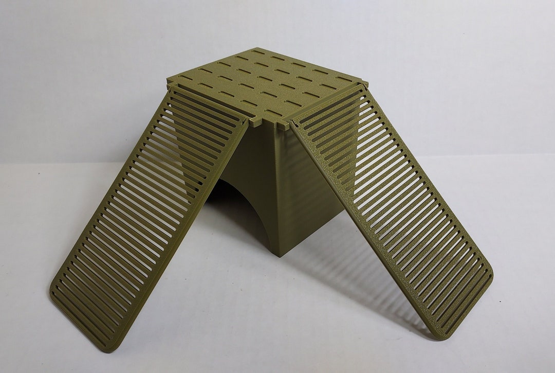 Corner Hermit Crab Hut With Two Foldable Ramps Hut - Hide 3.5"x4"x4 ...