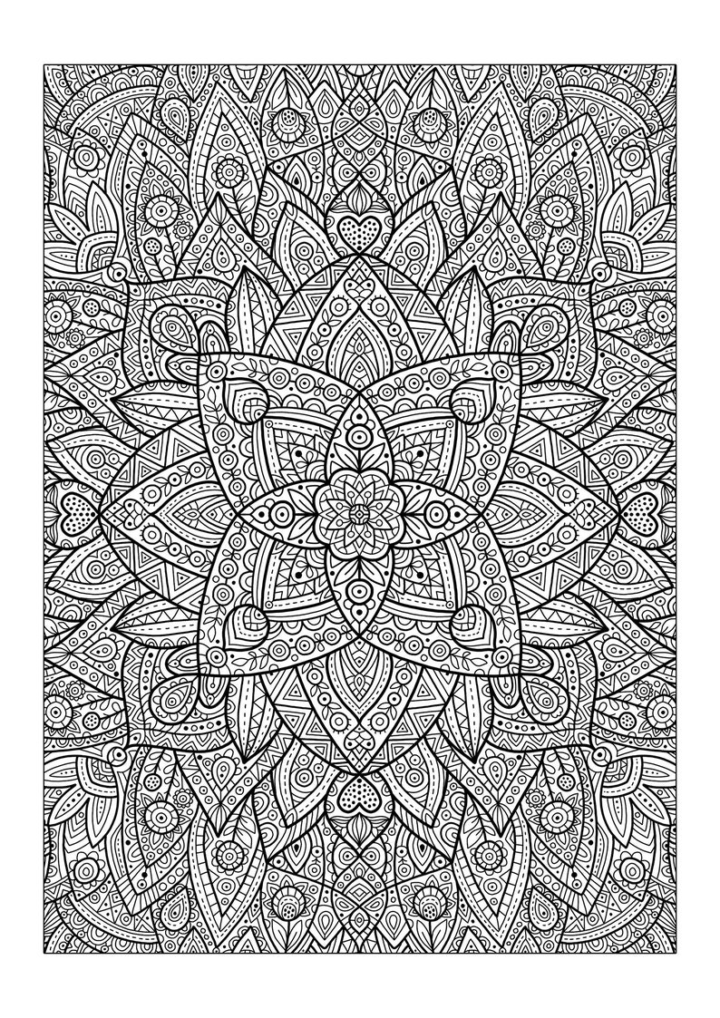 Adult coloring page: Filigree Mandala page. Doodle art DIY - Etsy.de