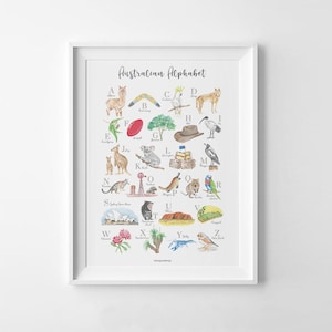 Australian Alphabet Wall Poster Print Nursery Decor/ Baby/ Study/ Class ...