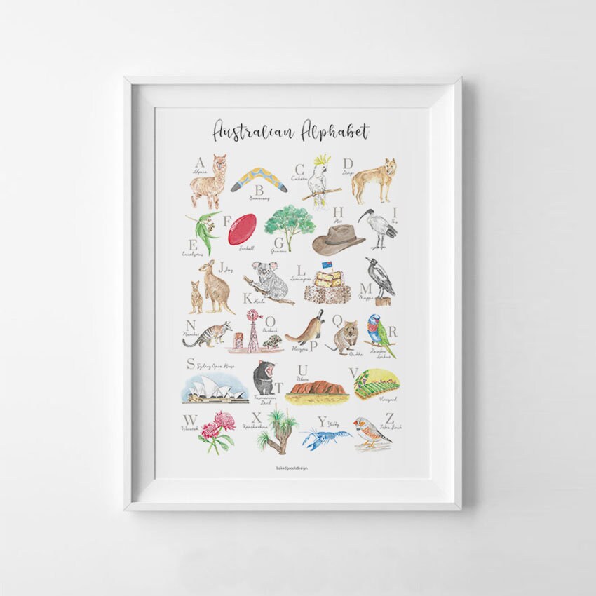 Australian Alphabet Wall Poster Print Nursery Decor/ Baby/ - Etsy Australia