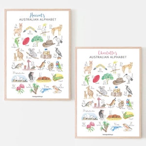 Australian Alphabet Wall Poster Print Nursery Decor/ Baby/ Study/ Class ...