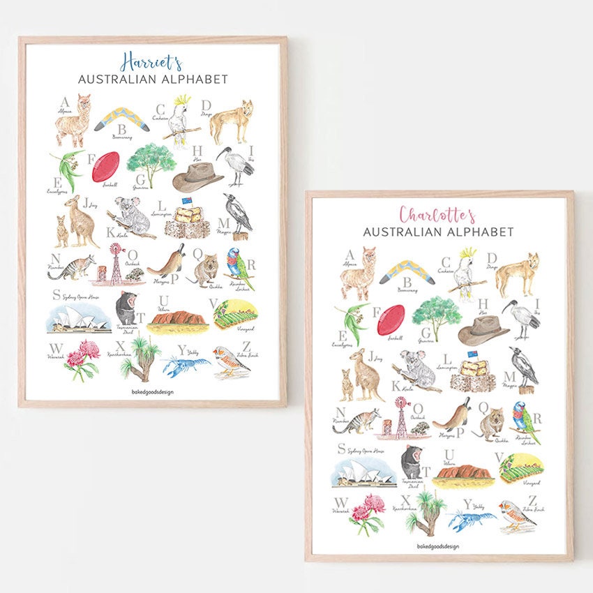 Australian Alphabet Wall Poster Print Nursery Decor/ Baby/ - Etsy Australia