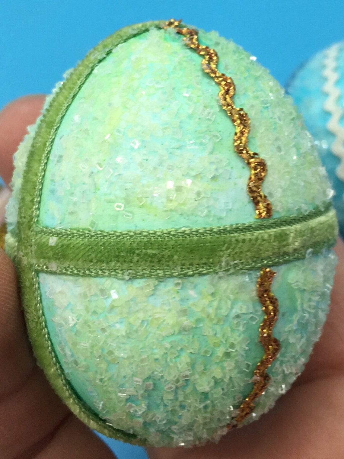 Handmade Easter Eggs-vintage-glitter /ric Rac-set of 4 - Etsy