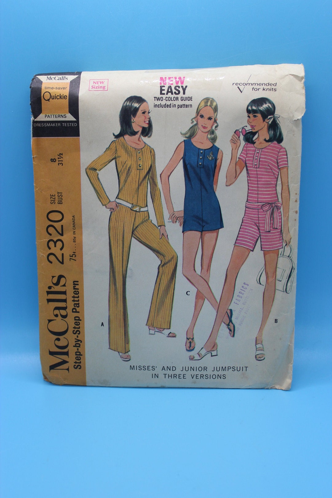 1970 Misses Simplicity Jumpsuit Pattern 2320 Size 8 - Etsy
