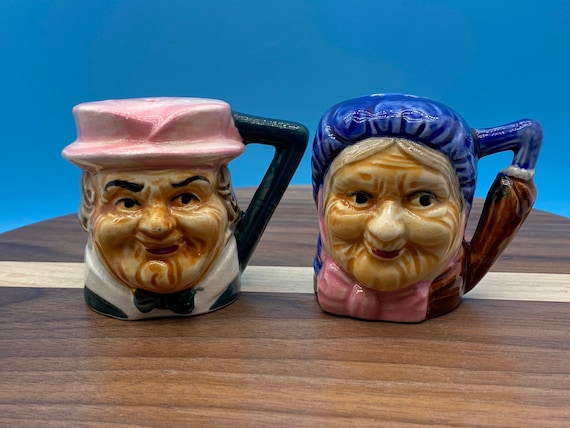 Old Lady Old Man Vintage Toby Jug Style Salt and Pepper | Etsy