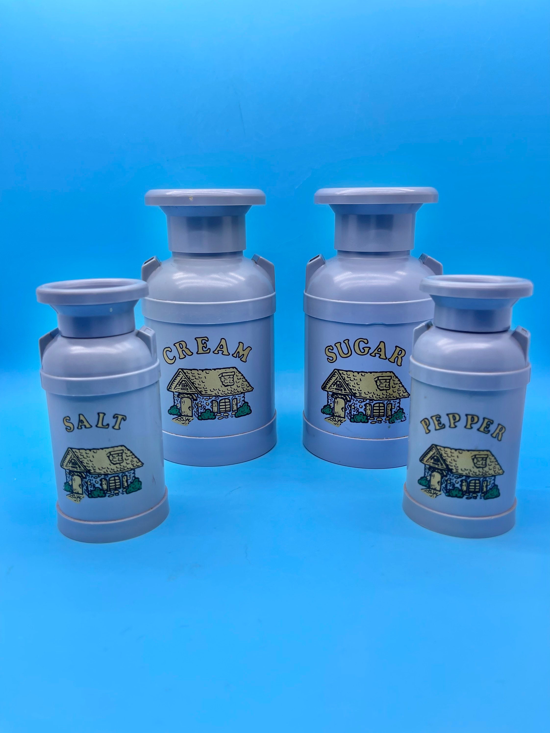 Vintage Milk Can Style Salt & Pepper Shakers and Sugar and - Etsy