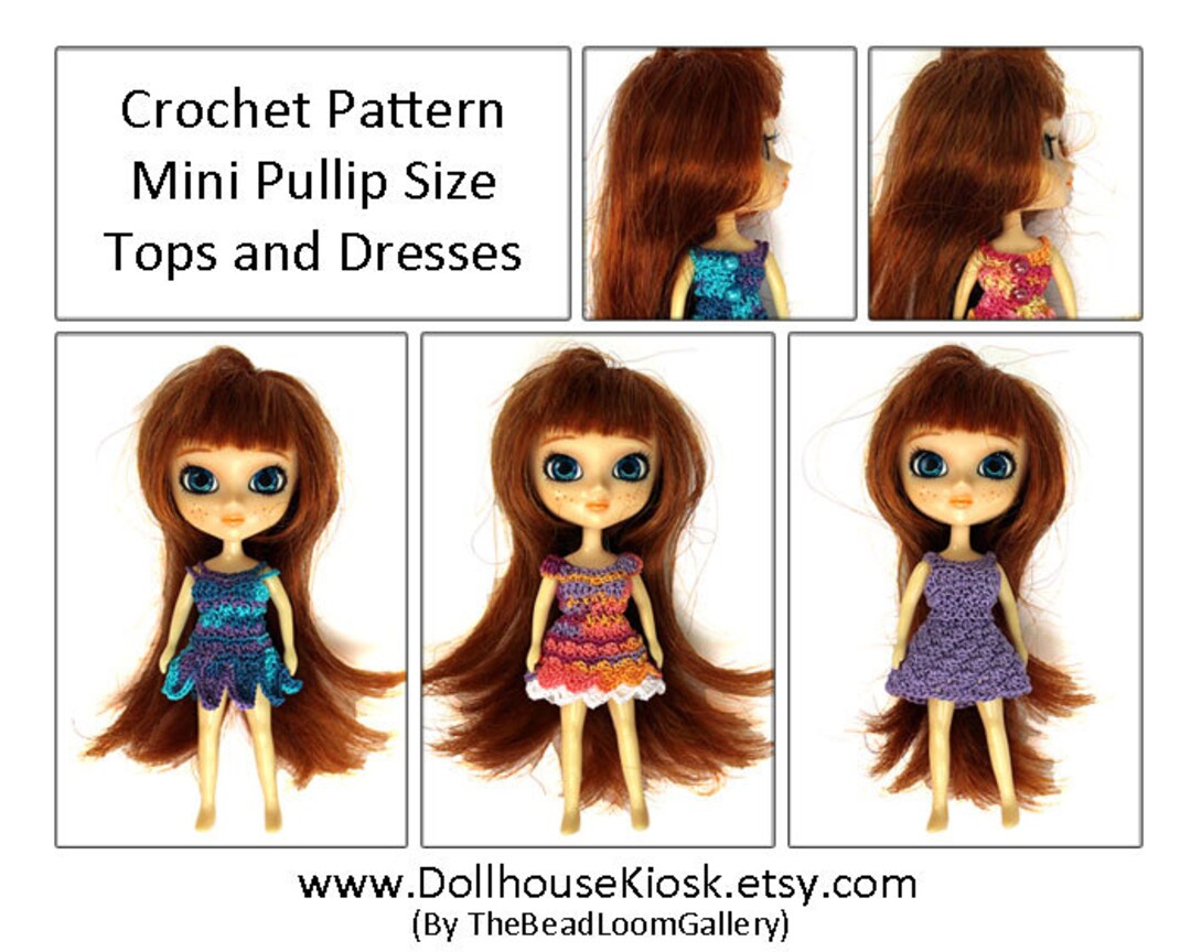 Crochet Pattern - Crochet Tops and Dresses - Mini Pullip Size - Fits ...