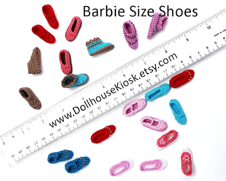 Crochet Pattern Miniature Doll Size Shoes Barbie Size - Etsy