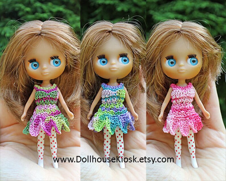 Crochet Pattern - Crochet Tops and Dresses - Mini Pullip Size - Fits ...