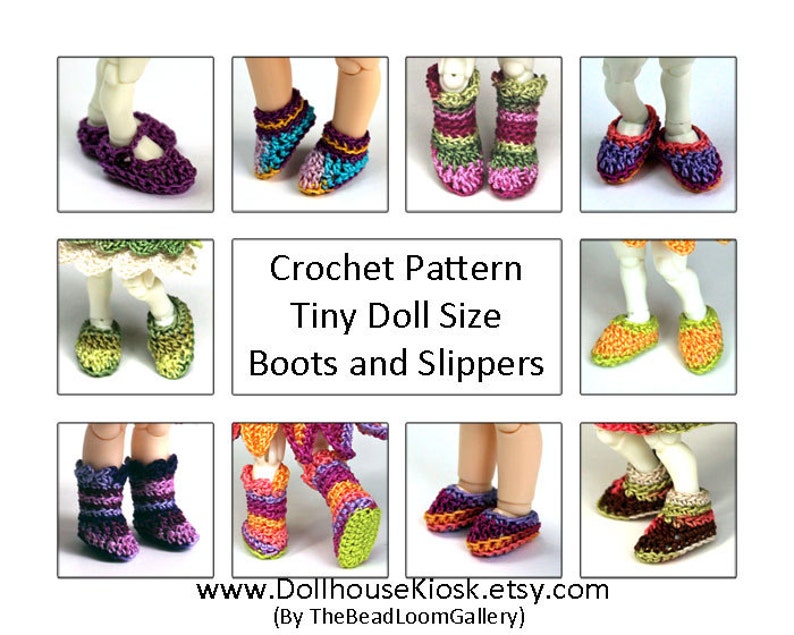 Crochet Pattern - Miniature Doll Size Shoes - Pukipuki / Realpuki Size ...