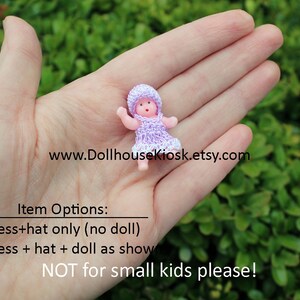Mini Baby Doll Set as Shown - 1.25 Inch Baby Figurine, Dress & Hat ...