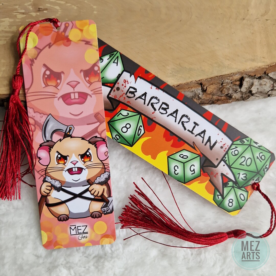Hamster Barbarian Bookmark | Fantasy and D&D - Etsy