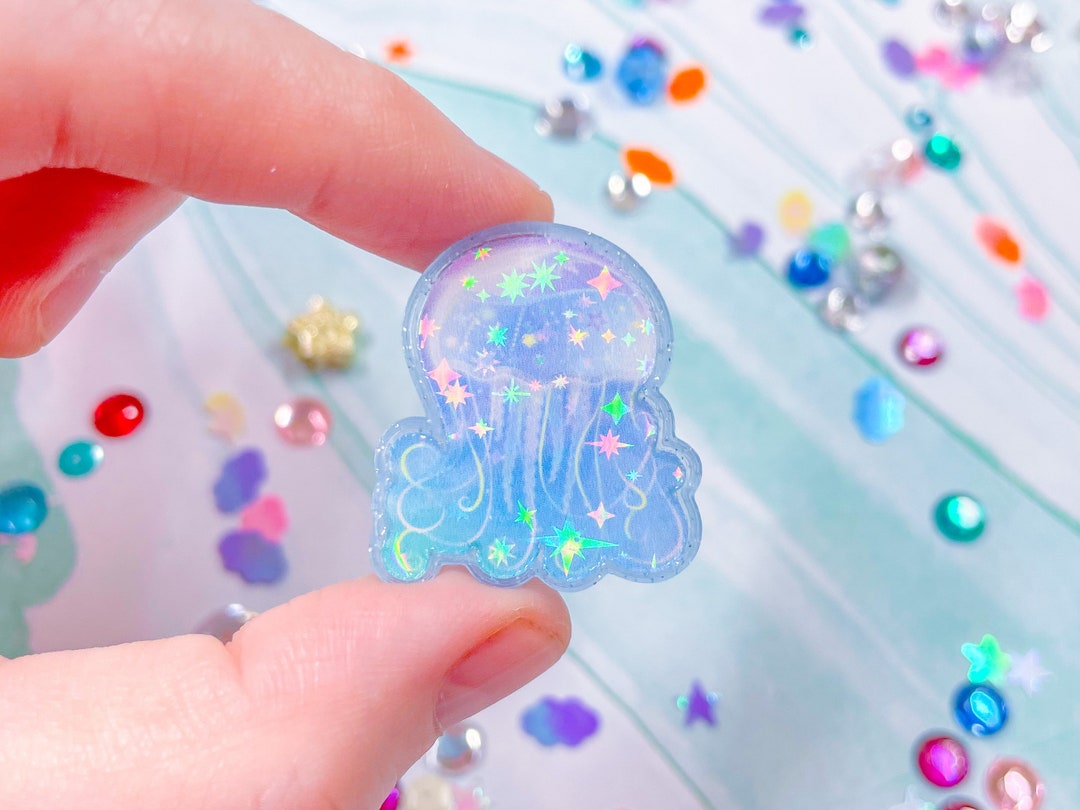 Jellyfish Holographic Pin 3D Printed Underwater Fantasy Bag Decor Ocean ...