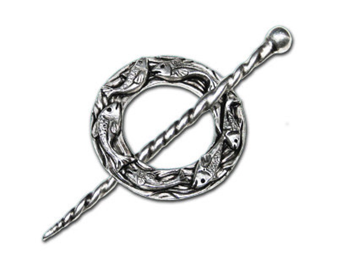 Pewter, Fish Shawl Pin - Etsy UK