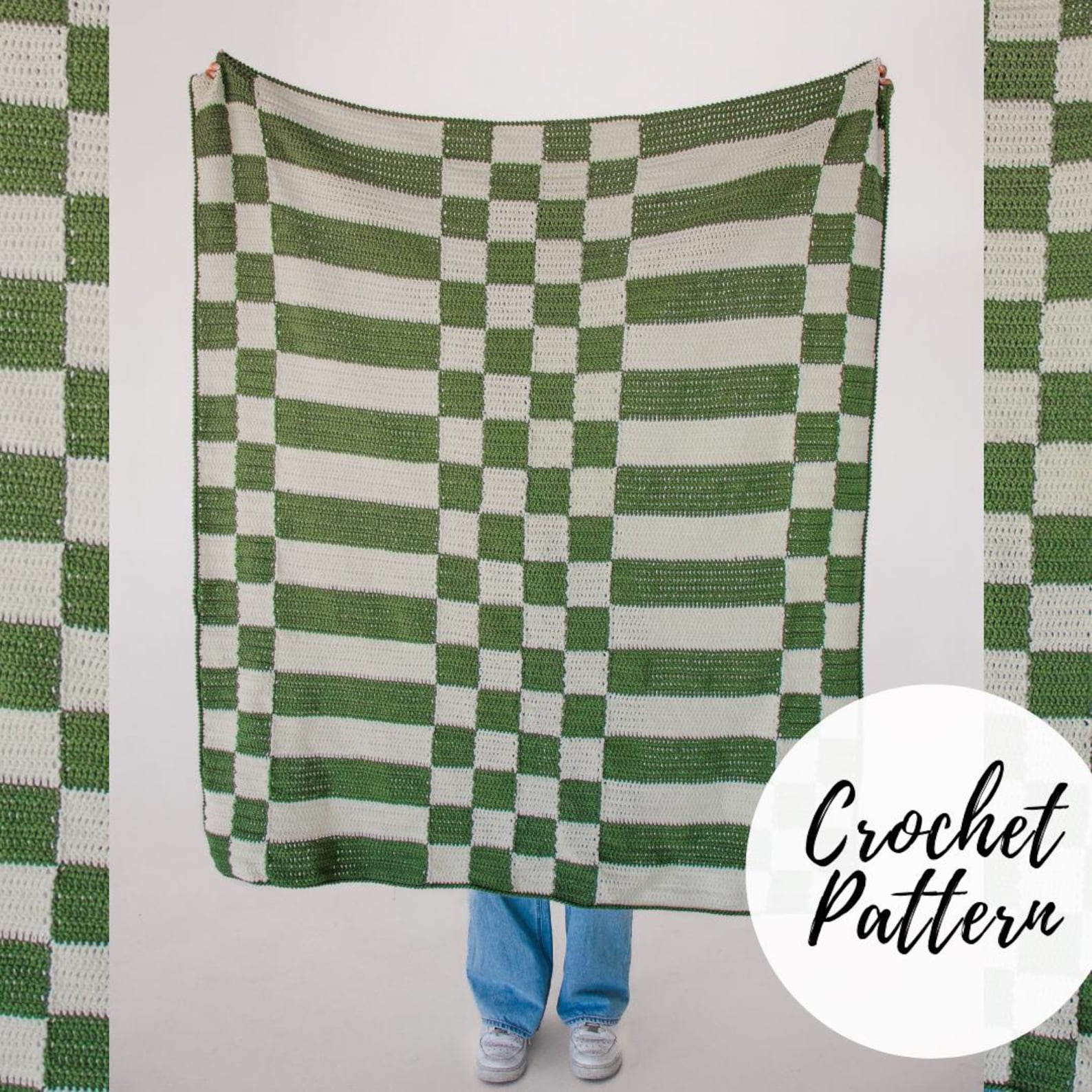 Checks and Stripes Throw X Crochet Pattern - Etsy