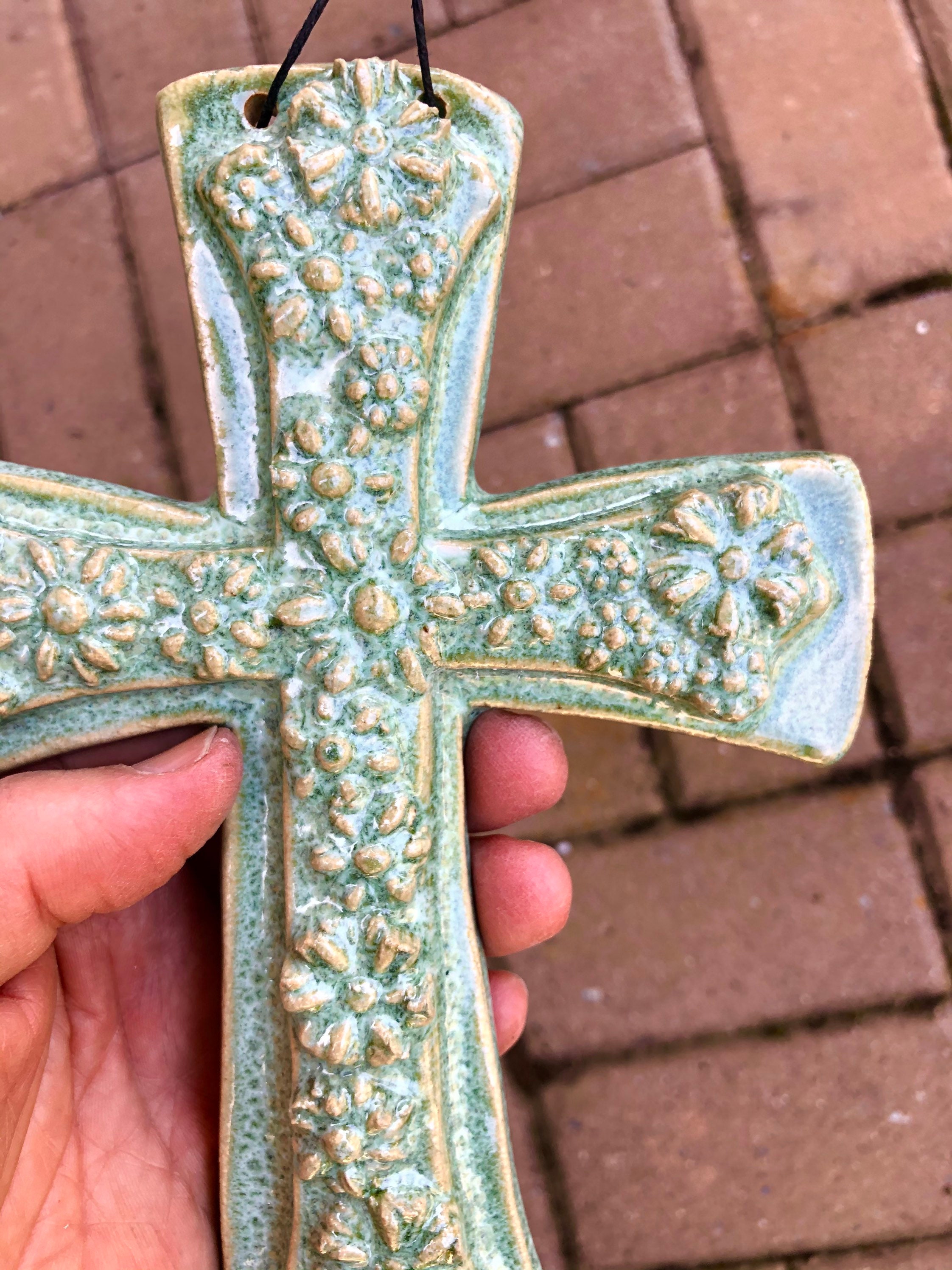 Ceramic Cross with a sheer gift bag Beautiful Home Decor | Etsy