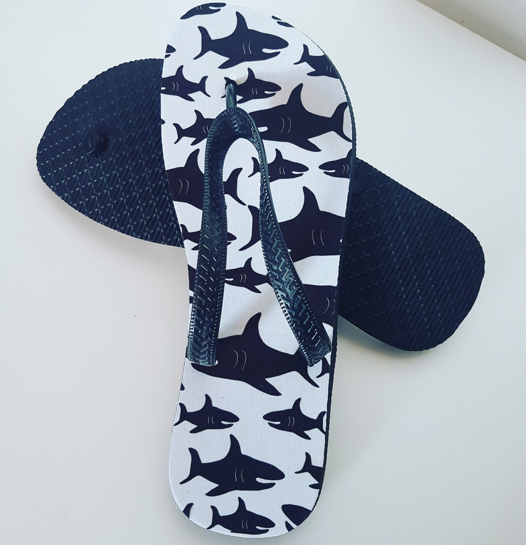 Flip Flops – Sharks, Shark Lover Gift, Gift for Him, Gifts for Kids ...