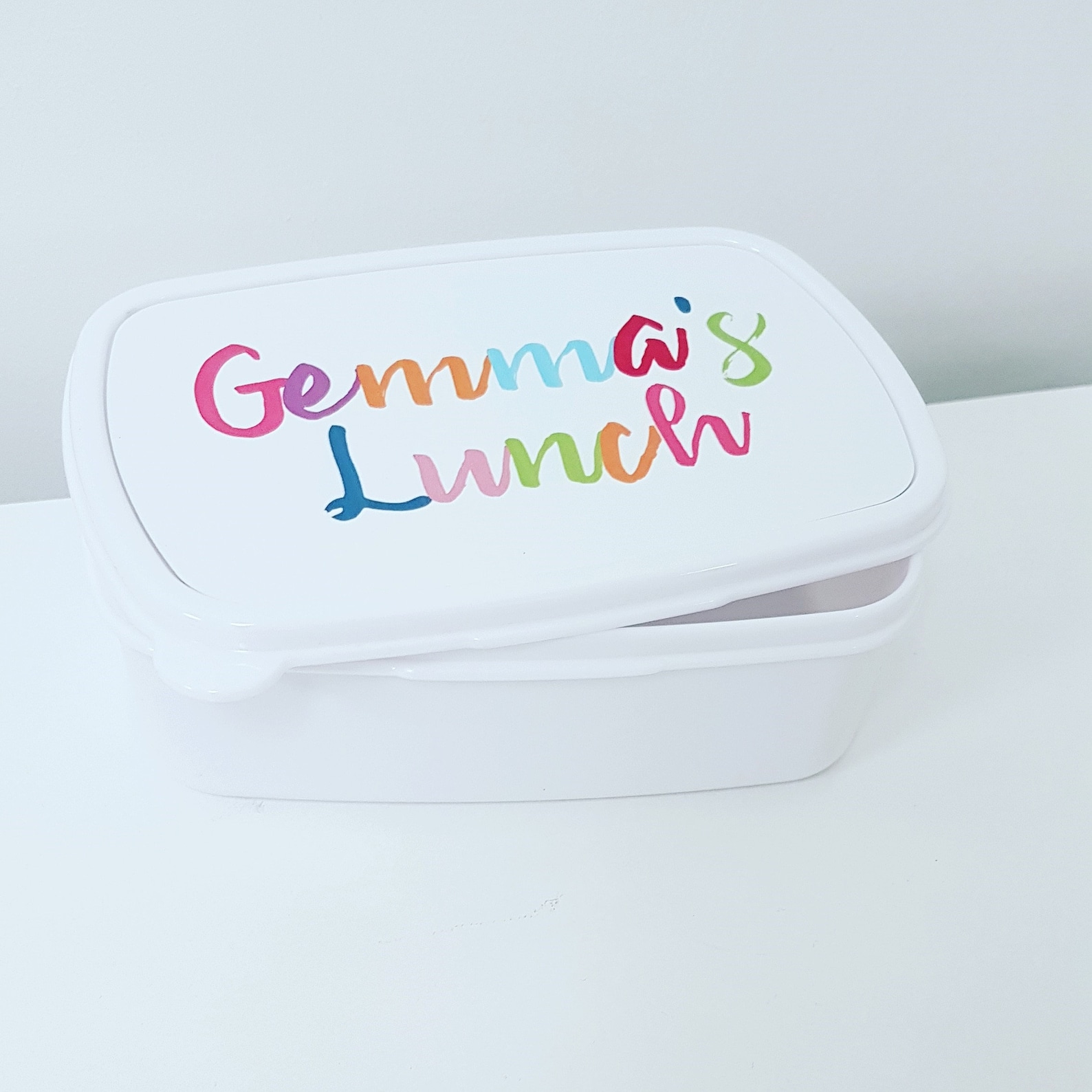 Personalised Lunch Box – Multicoloured Name, Lunch Tupperware ...