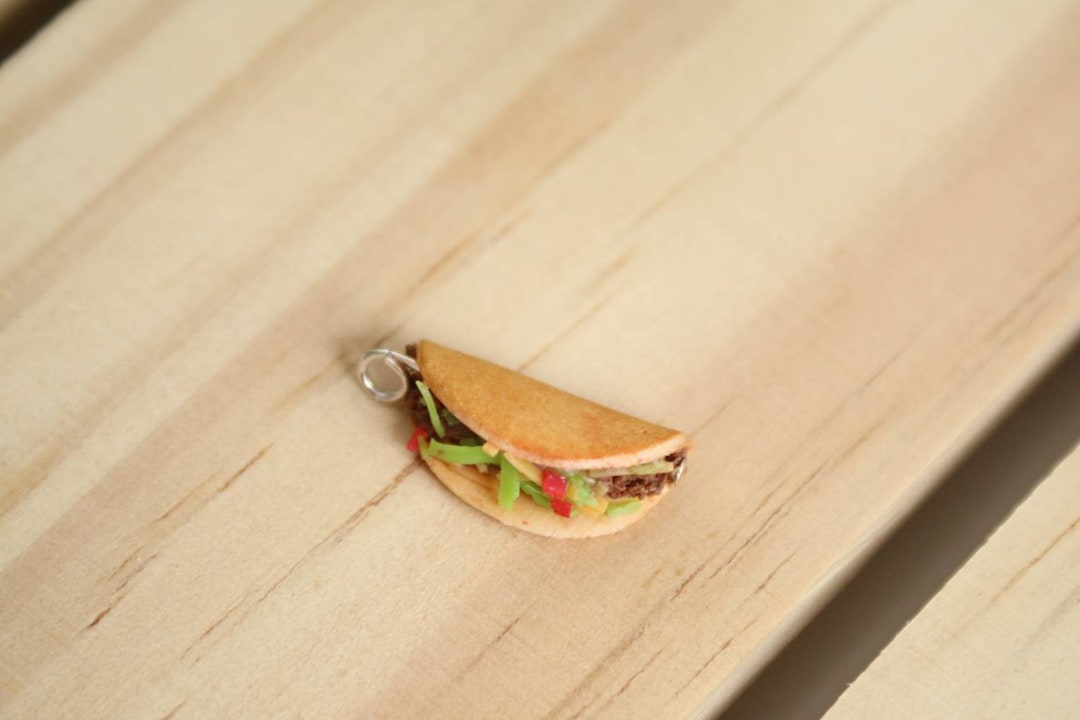 Taco Charms, Clay Charm, Miniature Food, Dollhouse, Jewelry - Etsy
