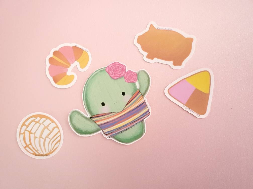 Pan Dulce Stickers, Cactus, Nopal, Planner, Agenda, Concha, Polvoron ...