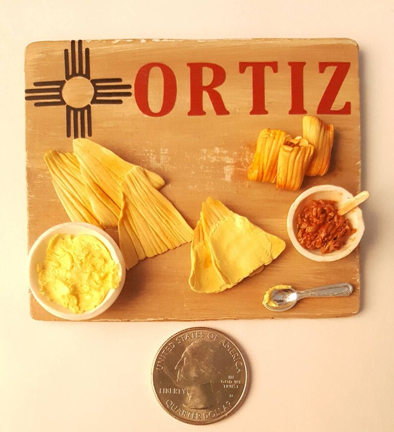 Custom Name Tamales With Red Chile Magnet, Clay Charm, Miniature Food ...