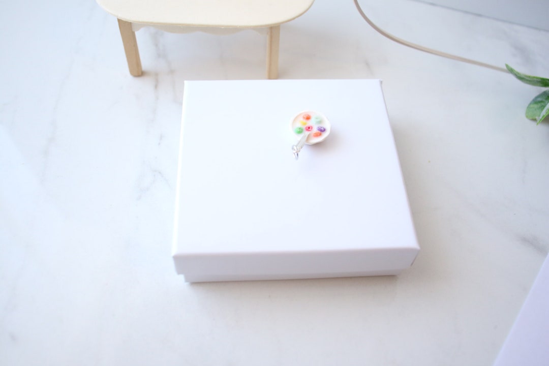 Bowl of Cereal Clay Charm, Miniature Food, Dollhouse, Jewelry, Stitch ...