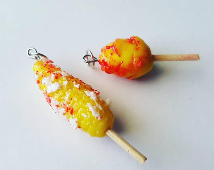 Elote or Mango Con Chile Charm Necklace Clay Charm Miniature - Etsy