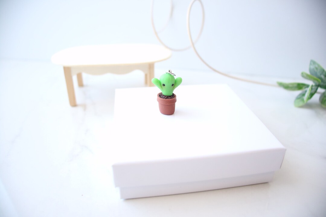 Kawaii Cactus Clay Charm, Cute Planner Charm, Miniature, Dollhouse ...
