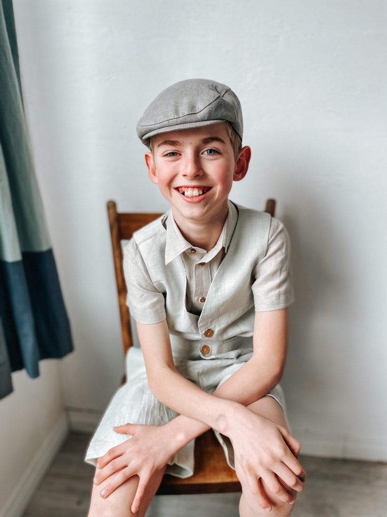 Boys Short Suit Boys Linen Shorts Suit Vest and Shorts - Etsy