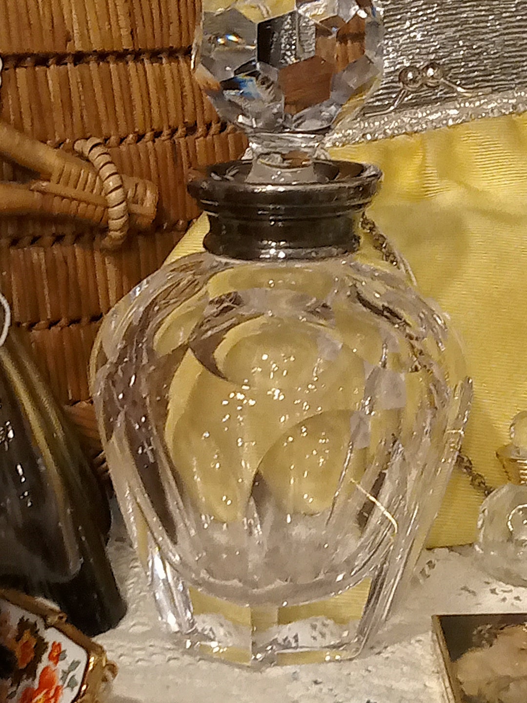 Crystal Glass Perfume Bottle With Stopper. Hand Blown, Lappas Argentina ...